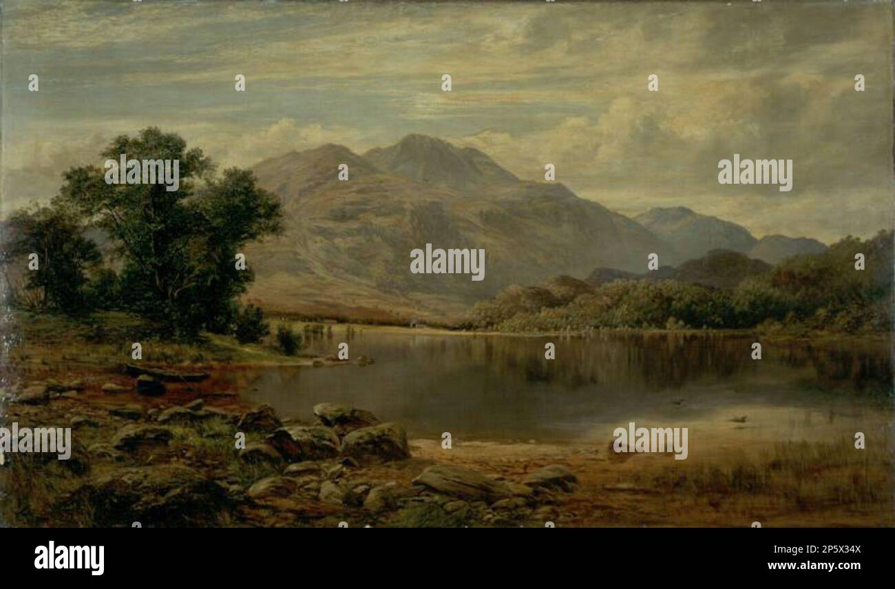 In the Trossachs - Loch Achray from the Island, James Docharty (Bonhill ...