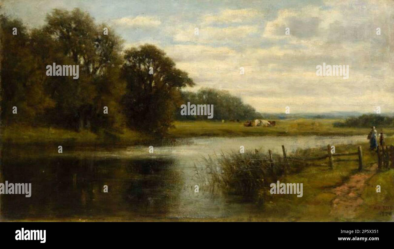 River Scene with Cows, Archibald David Reid (Aberdeen, Scotland, 1844 ...