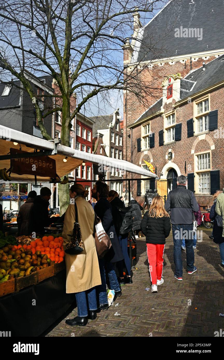 Noordermarkt at the Noorderkerk in Amsterdam, Netherlands Stock Photo ...