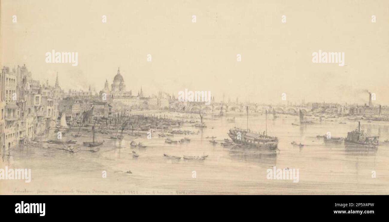London from Somerset House, Edward William Cooke (London, England, 1811 ...