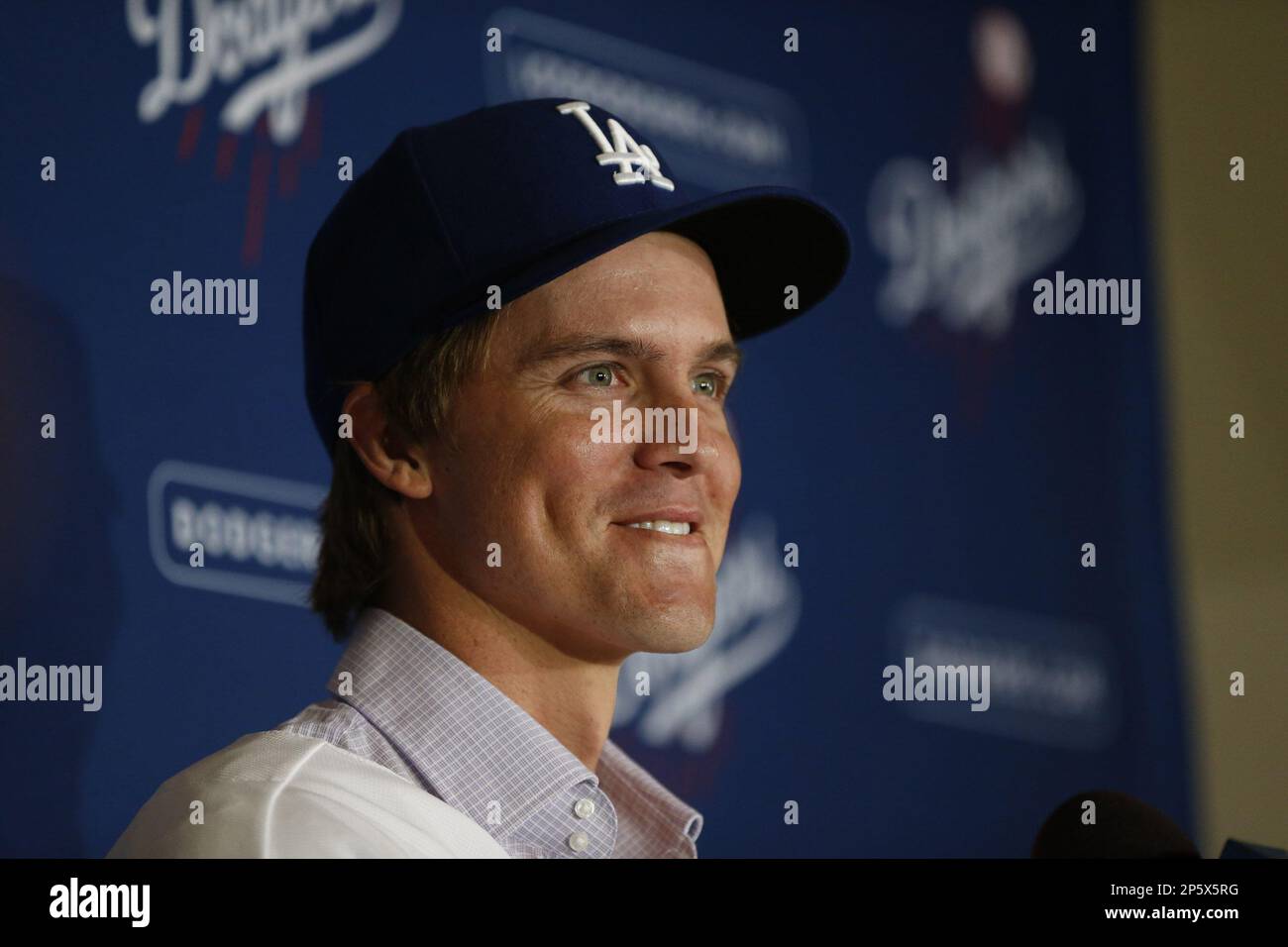 Zack Greinke is introduced as the newest member of the Los Angeles ...