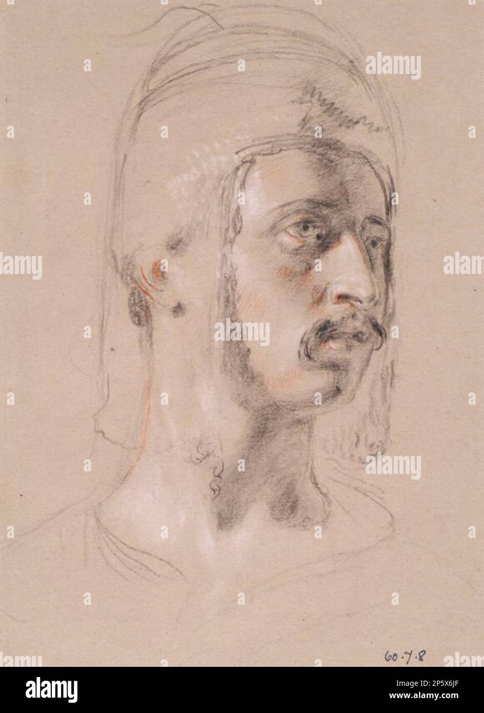 Head of a Circassian Chief - Study for Slave Market, Constantinople ...