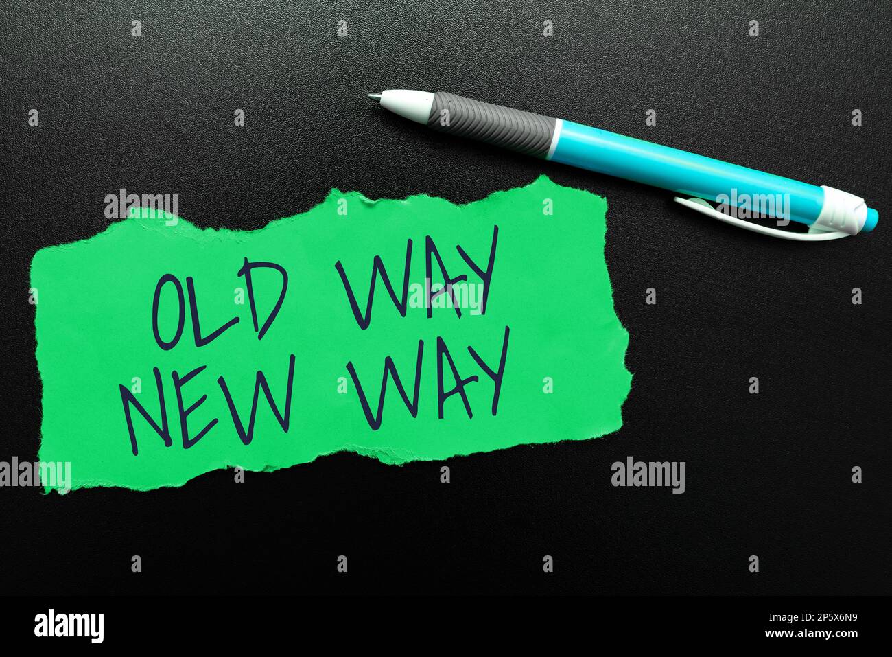 Conceptual caption Old Way New Way. Concept meaning talking how you can ...