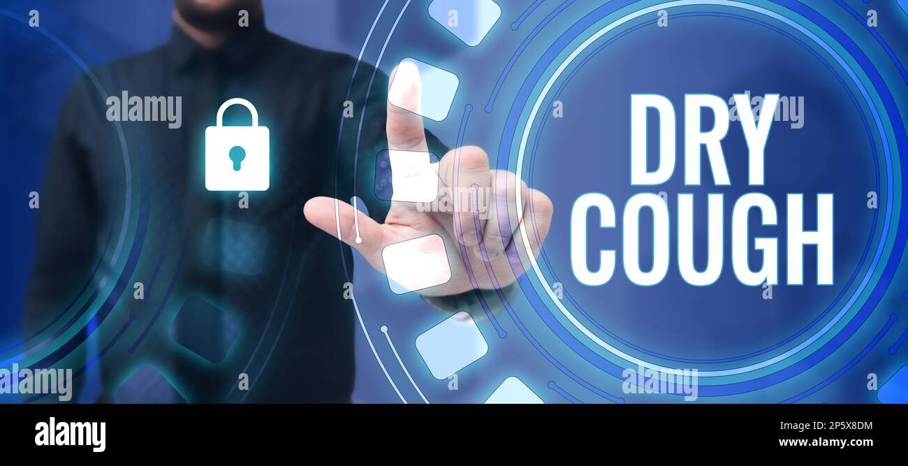 Conceptual display Dry Cough. Concept meaning cough that are not ...