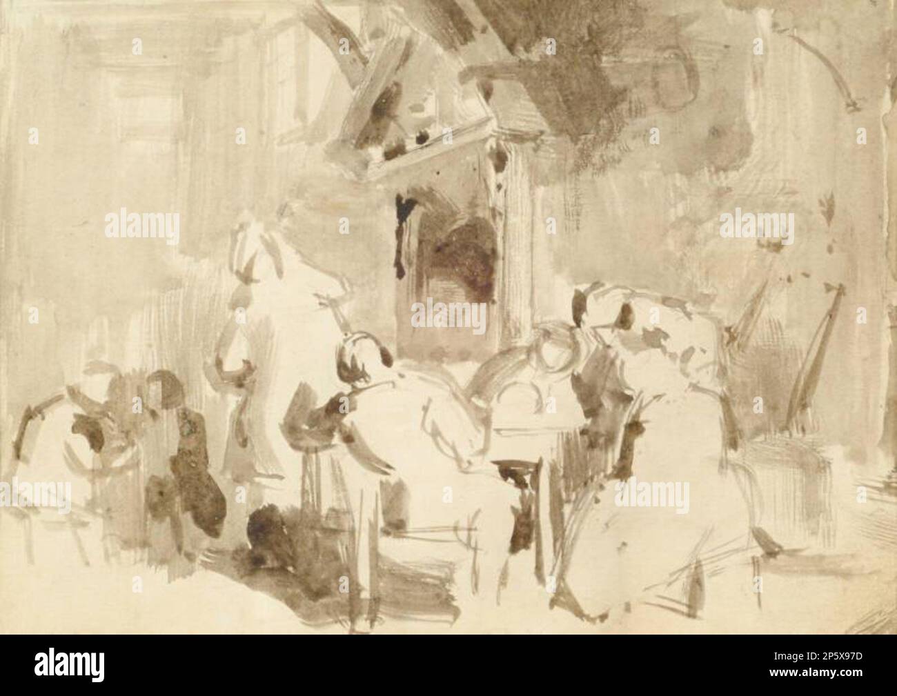 An Interior with Figures, Sir David Wilkie (Pitlessie, Fife, Scotland ...