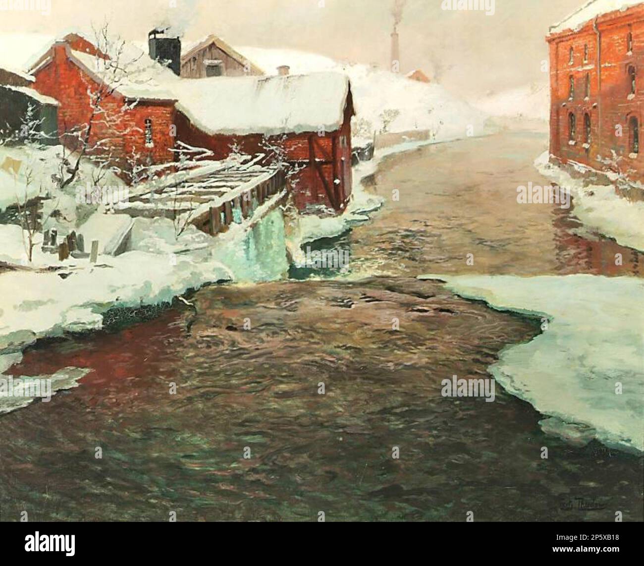 A Factory in Norway, Frits Thaulow (Oslo, Norway, 1847 - 1906 Stock ...