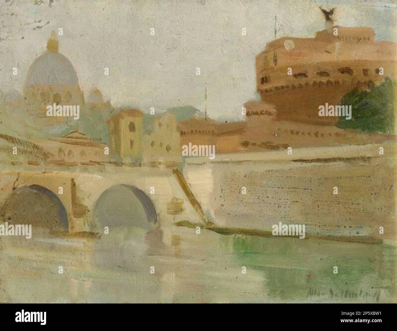 River Tiber and Castel Santangelo, Allan Newton Sutherland (Invergordon ...
