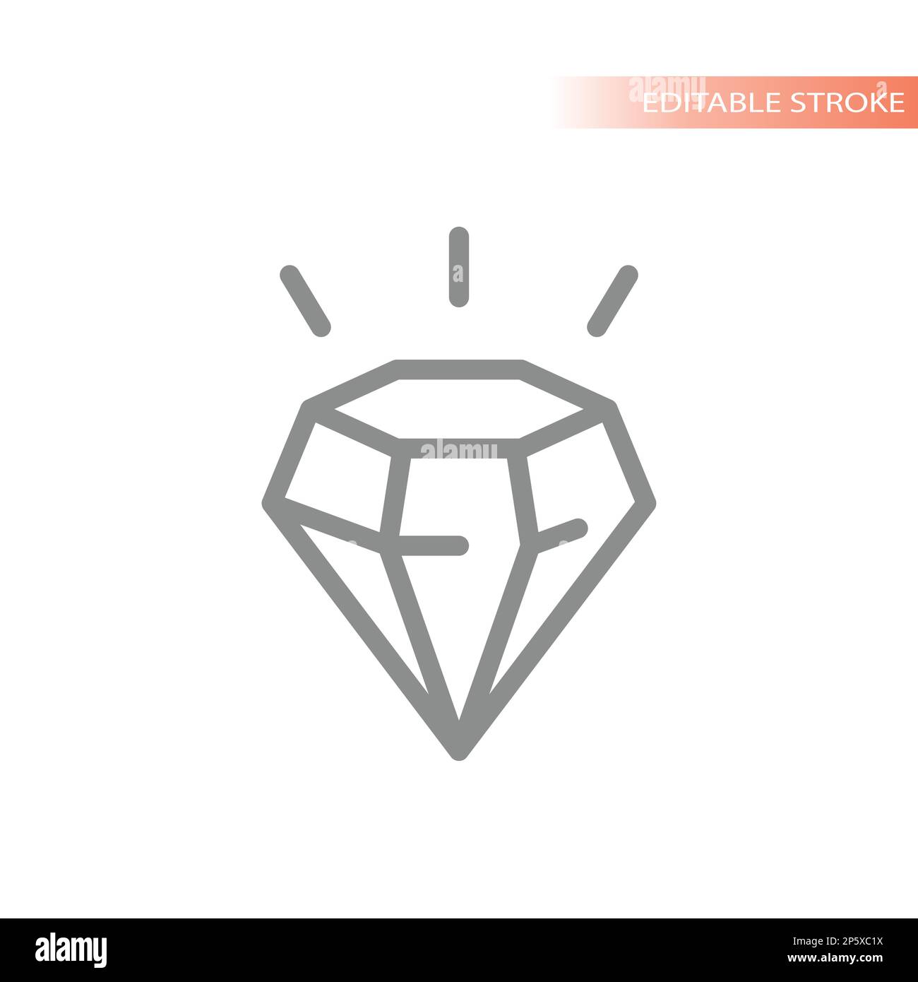 Shining diamond line vector icon. Outline simple symbol Stock Vector ...