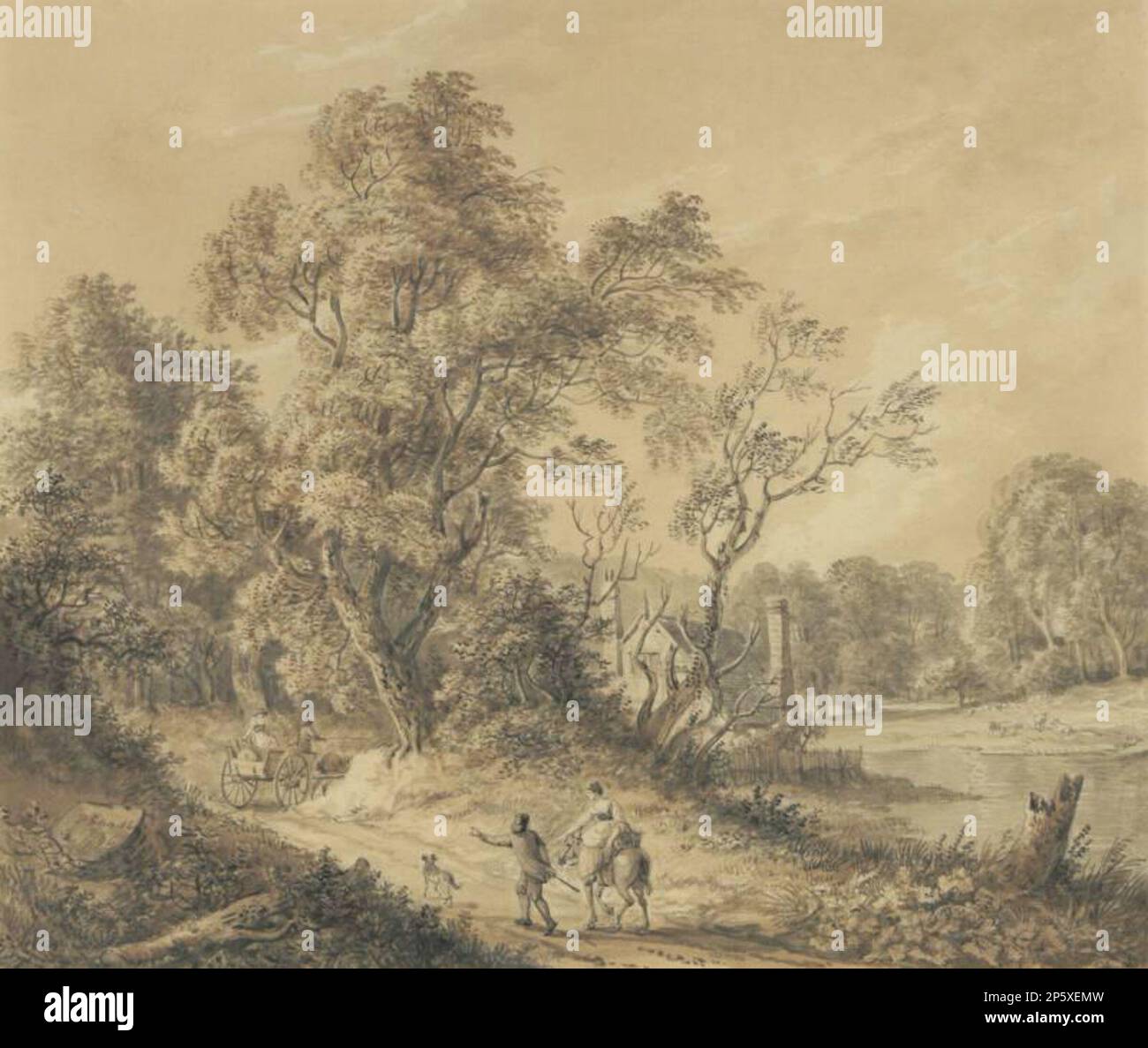 Landscape, Paul Sandby (Nottingham, England, 1725 - 1809) 1796 Stock ...
