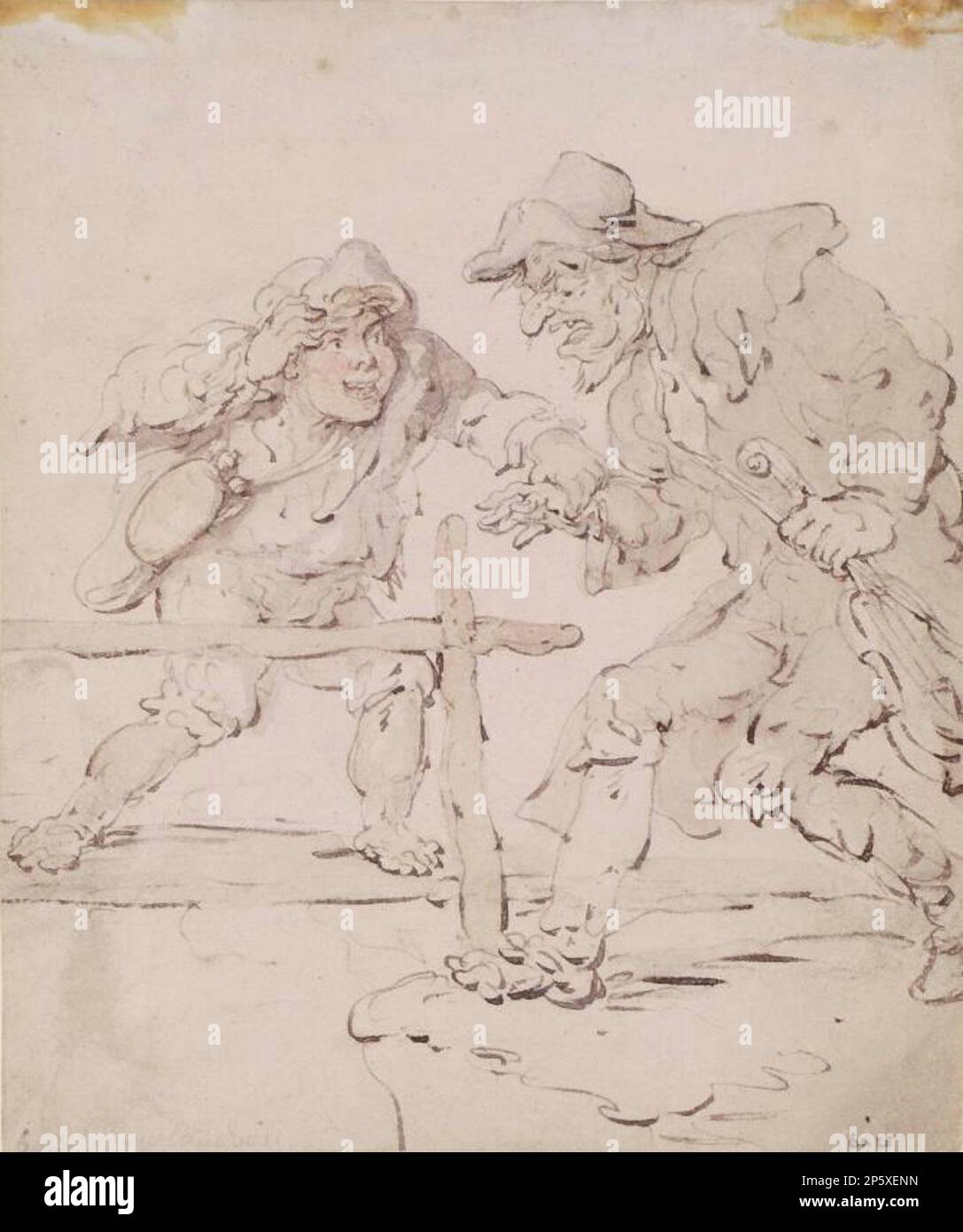 Two Men, Thomas Rowlandson (London, England, 1756 - 1827 Stock Photo ...