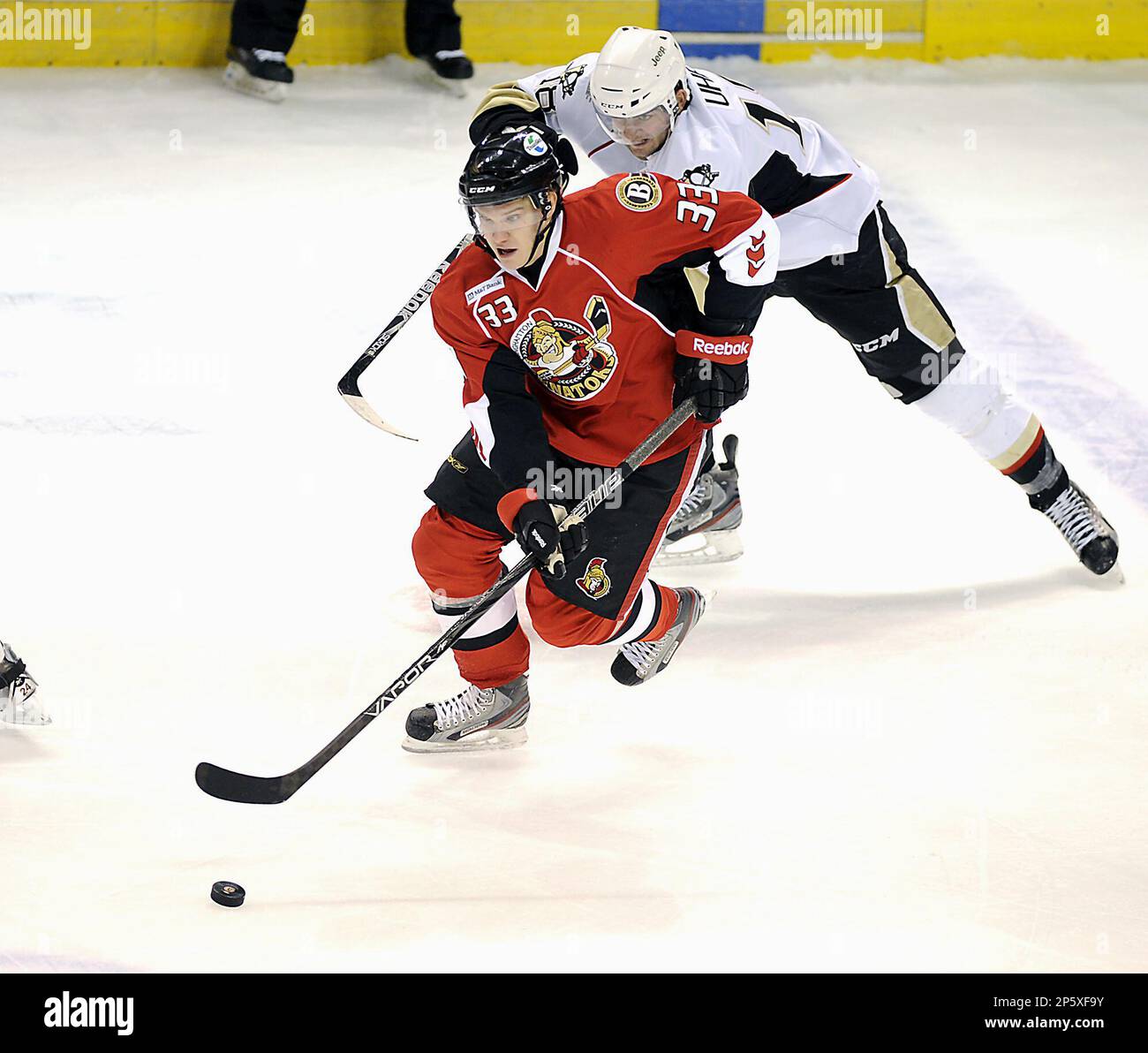 Binghamton Senators Jakob Silfverberg (33) skates ahead of Wilkes-Barre ...