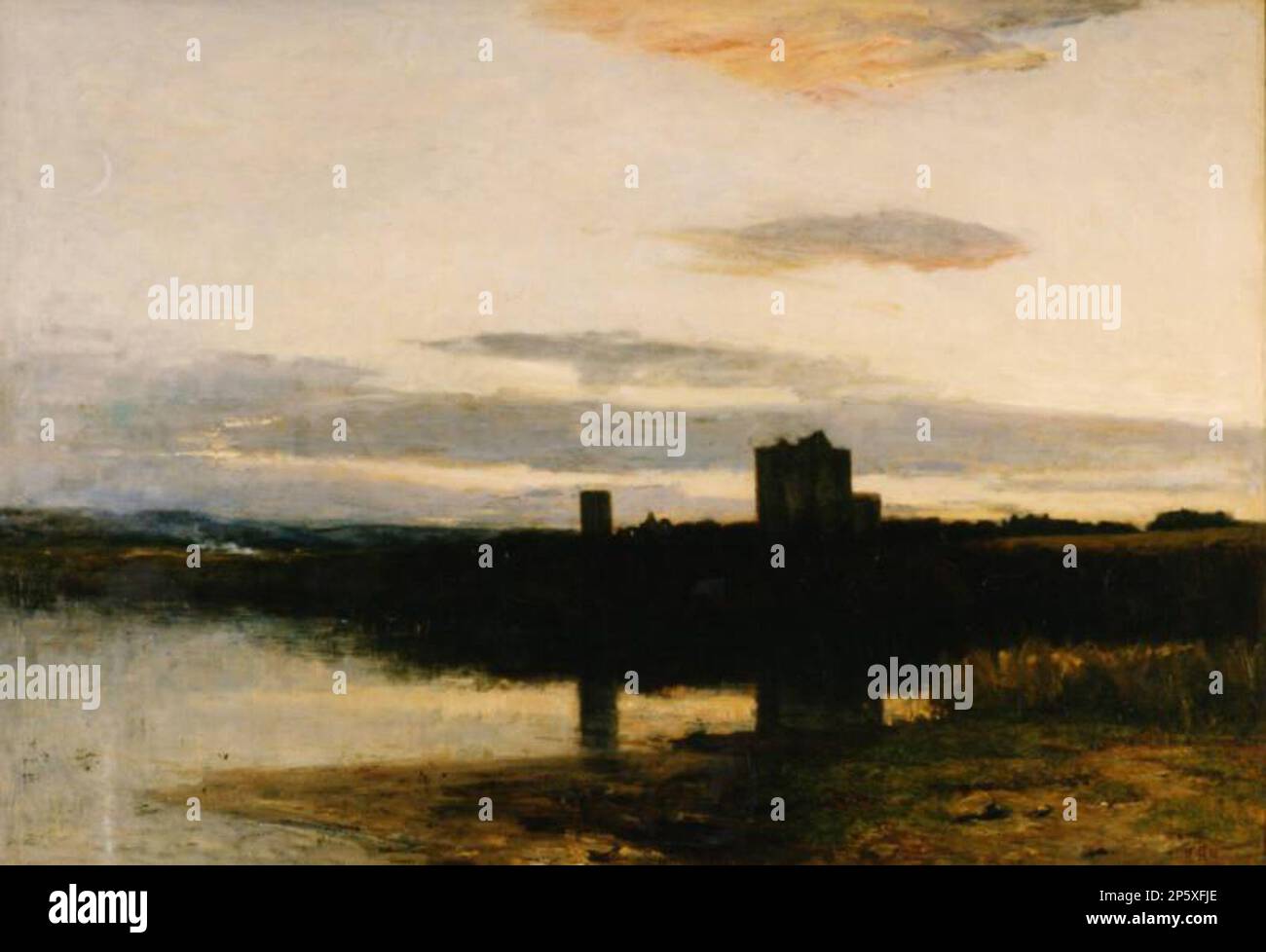 Spynie Castle and Loch, Sir George Reid (Aberdeen, Scotland, 1841 ...