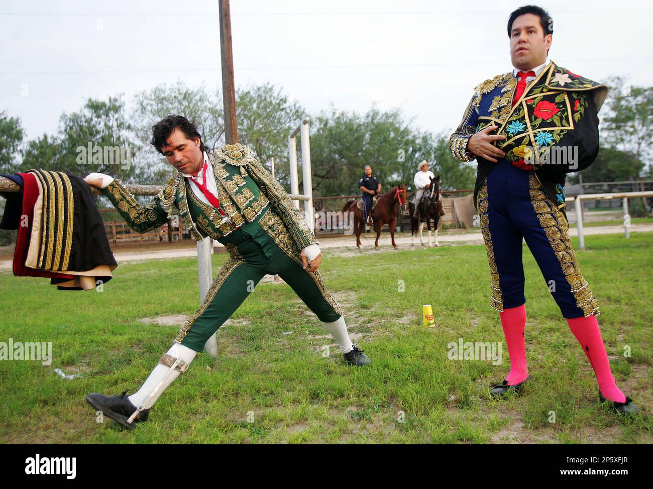 Professional bullfighters Jorge de Jesus "El Glison", left, and Cesar ...