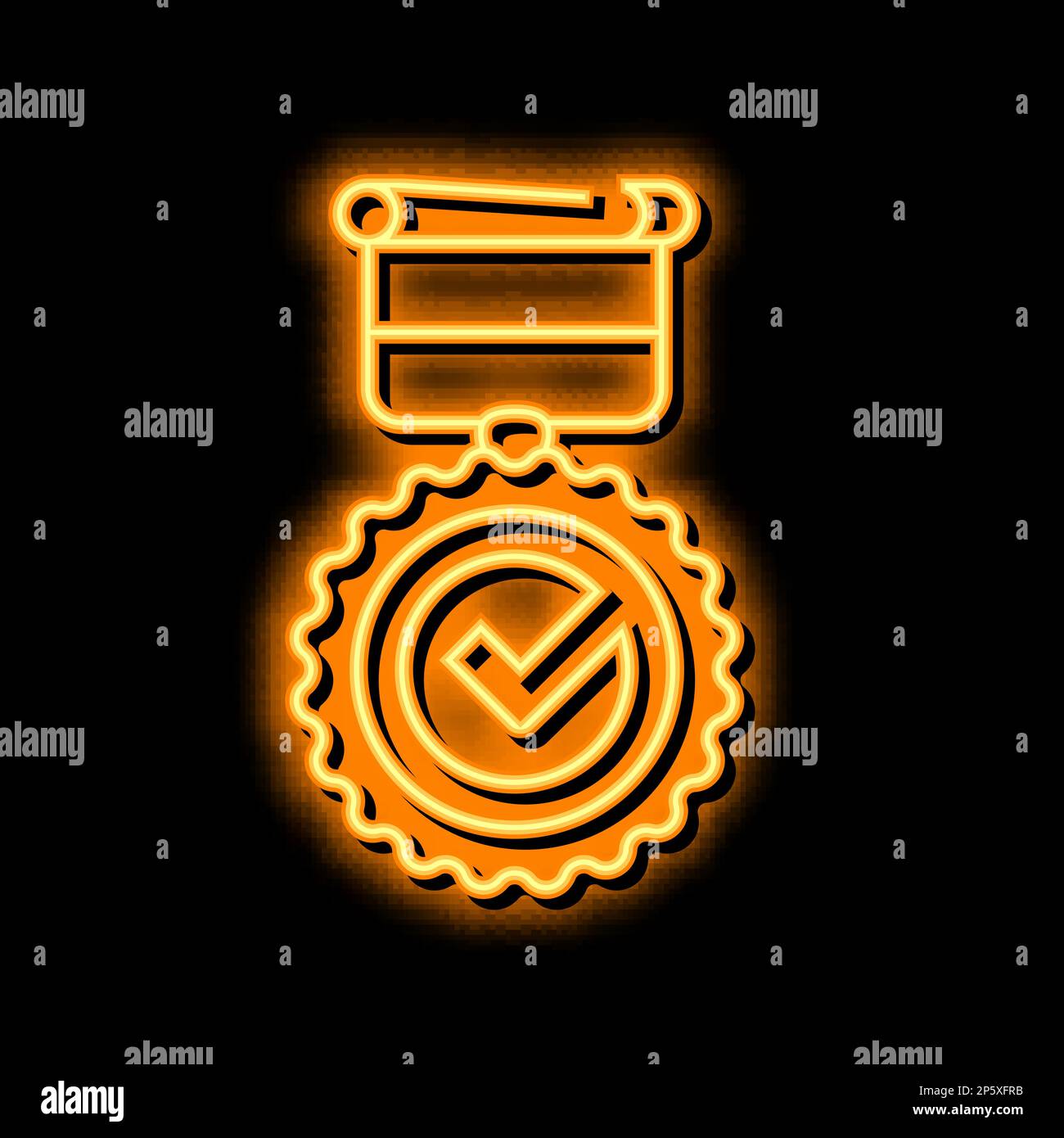 medal quality neon glow icon illustration Stock Vector Image & Art - Alamy
