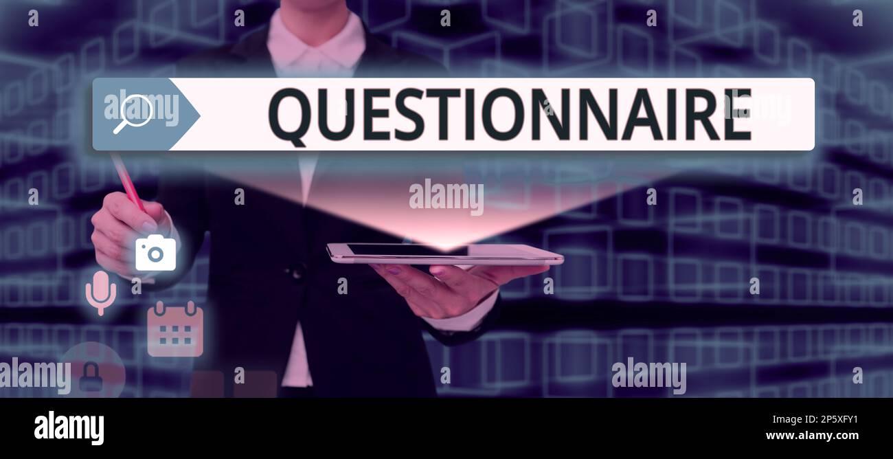 Conceptual display Questionnaire. Word for Set of enquires Basis of ...