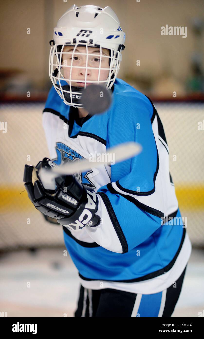 "Wenatchee Jr. Wild" hockey player Hunter Alden spends some time ...