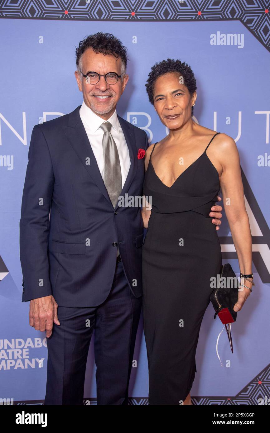 Brian Stokes Mitchell and Allyson Tucker attend the 2022 Roundabout ...