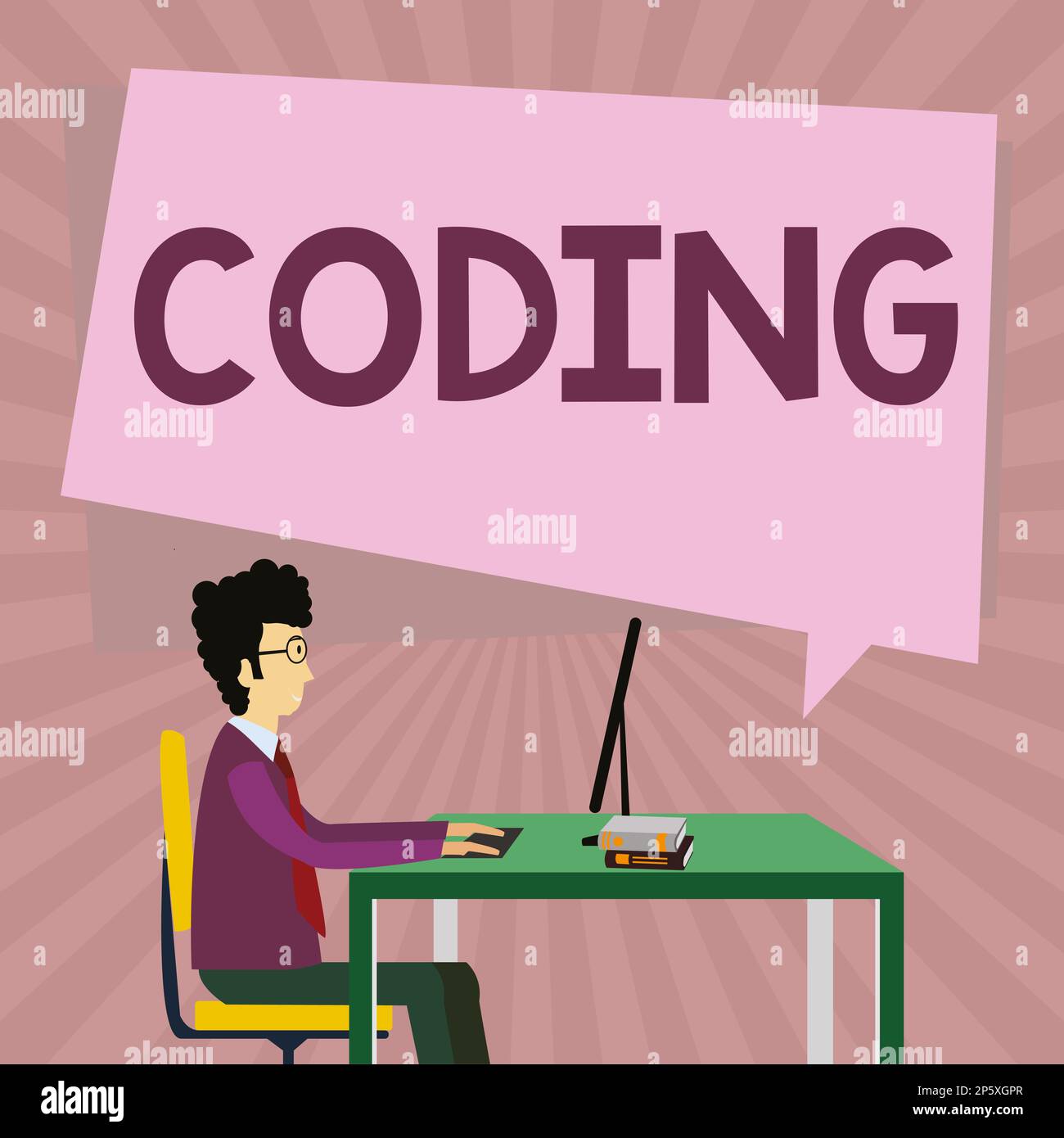 Conceptual display Coding. Business showcase assigning code to ...