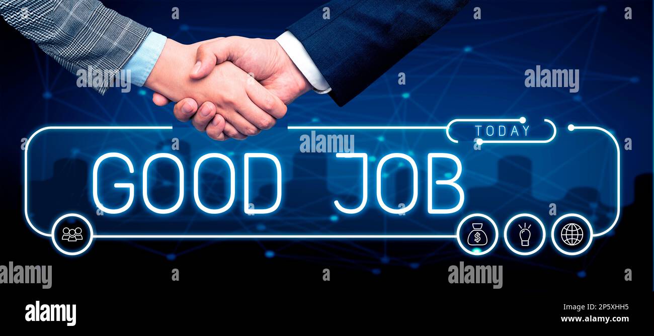 Writing displaying text Good Job. Word Written on encourage someone for ...