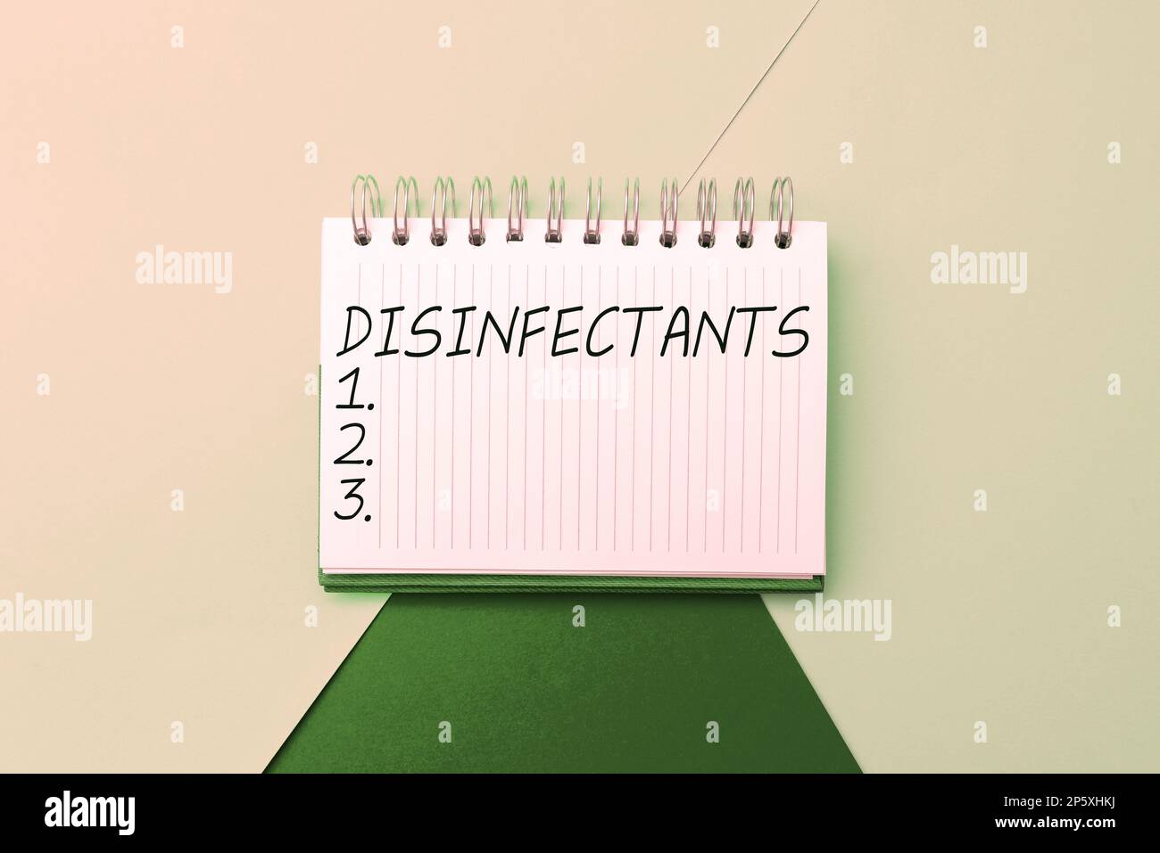 Conceptual display Disinfectants. Business overview chemical that ...
