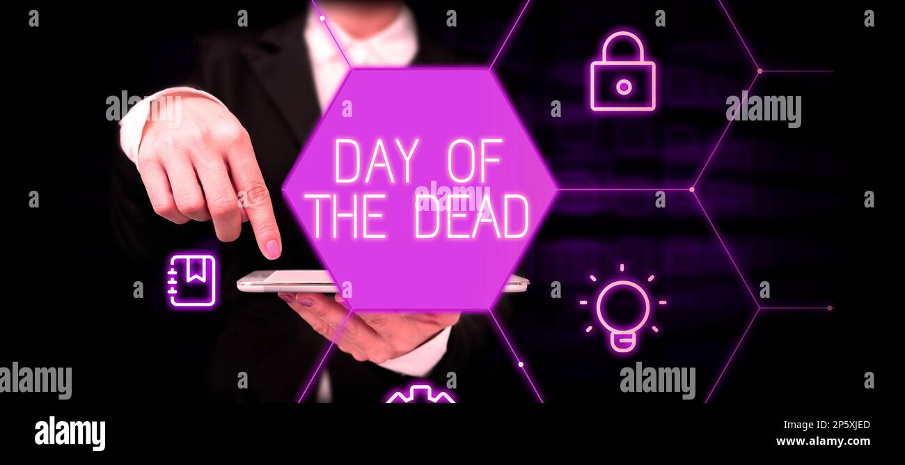 Conceptual caption Day Of The Dead. Business showcase mexican ...