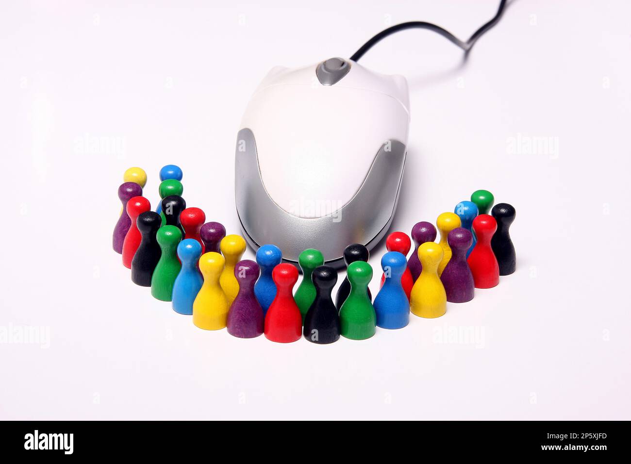 computer mouse with colourful tokens, team meeting Stock Photo - Alamy