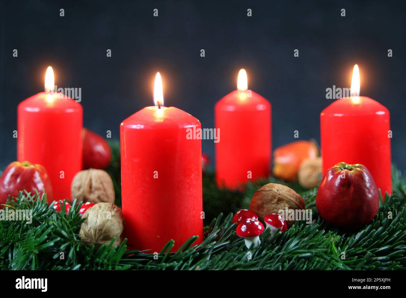 Advent Wreath for the Fourth Advent Stock Photo - Alamy