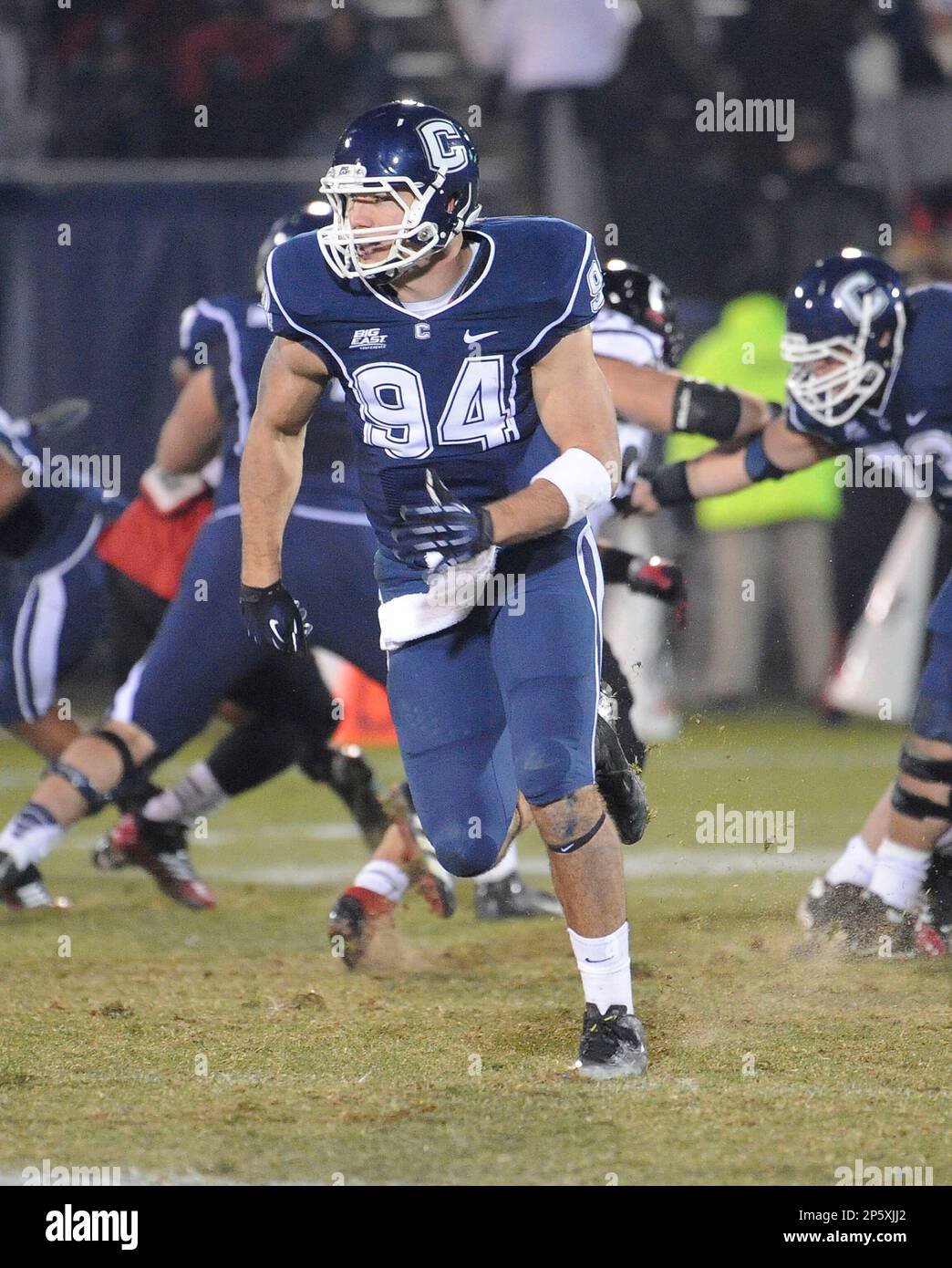 Connecticut Huskies Ryan Griffin ( 94) in action during a game against ...