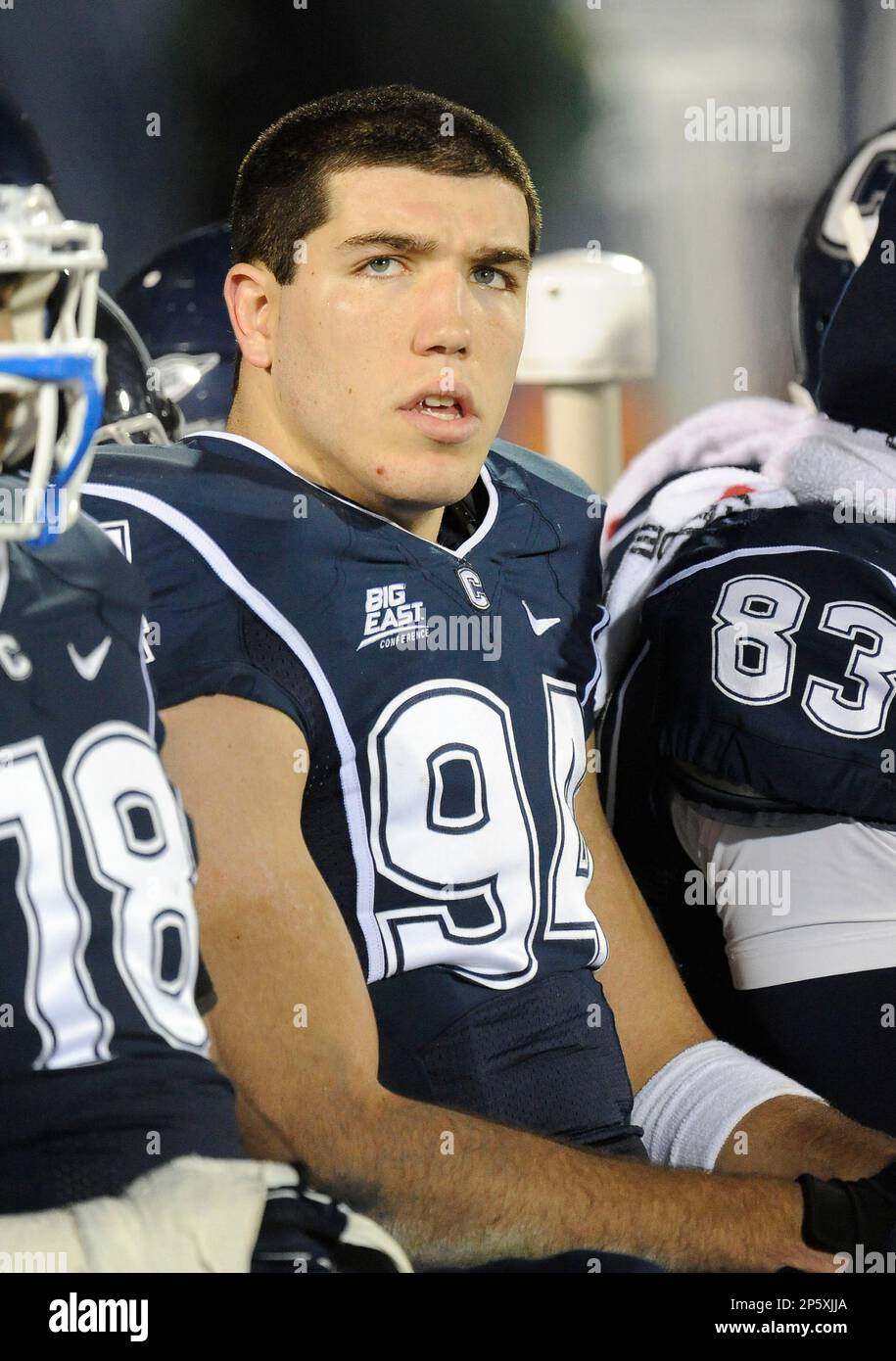 Connecticut Huskies Ryan Griffin ( 94) in action during a game against ...