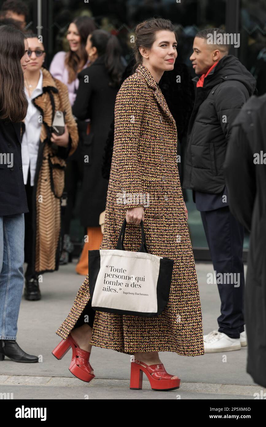 Charlotte Casiraghi departs the Chanel Fall/Winter 2023-2024 ready-to ...