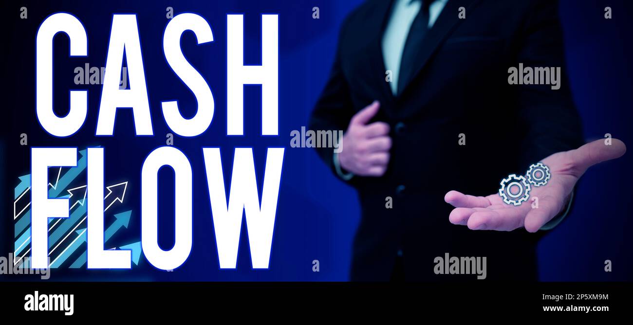 Handwriting text Cash Flow. Business overview Movement of the money in and out affecting the ...