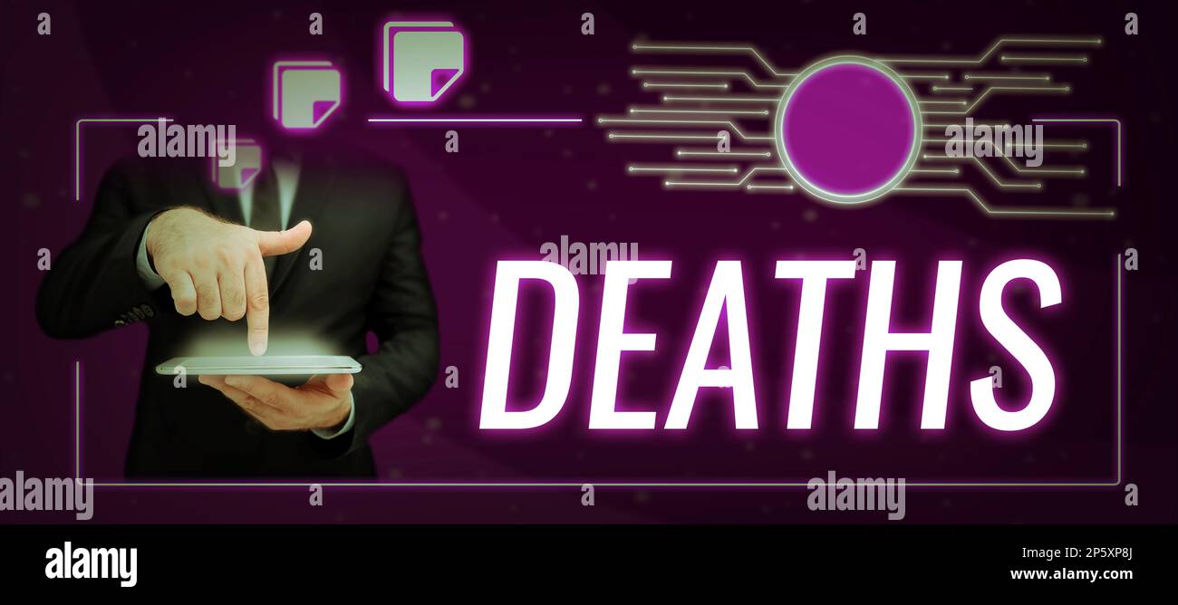 Conceptual display Deaths. Business overview permanent cessation of all ...