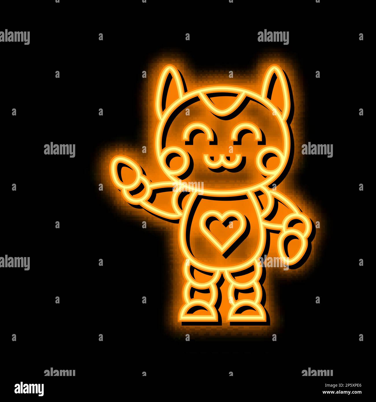 cute robot neon glow icon illustration Stock Vector Image & Art - Alamy