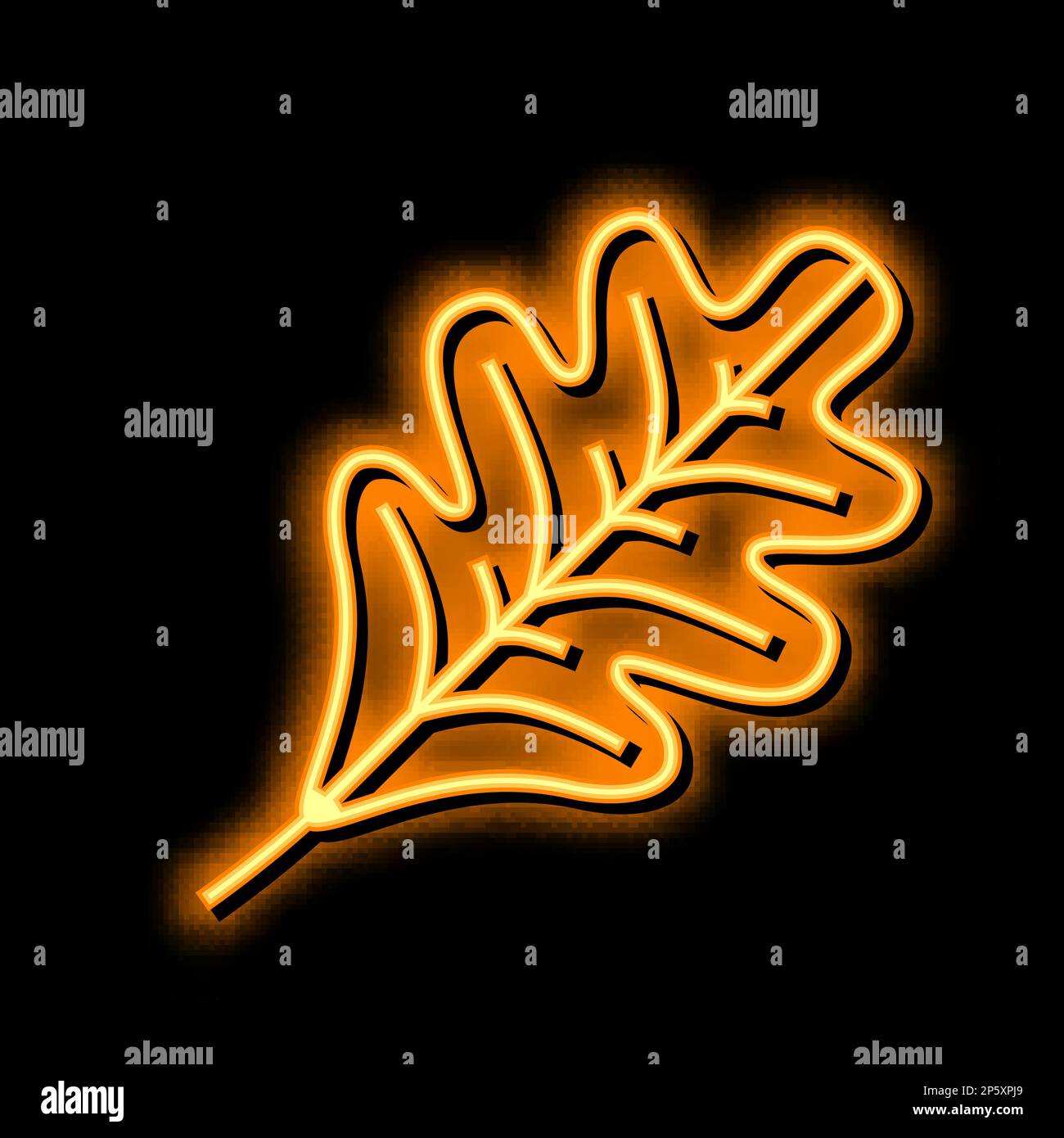 oak leaf neon glow icon illustration Stock Vector Image & Art - Alamy
