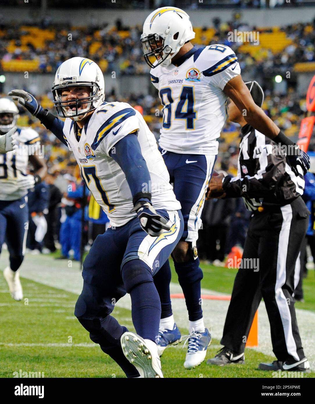 San Diego Chargers quarterback Philip Rivers (17) and wide receiver ...