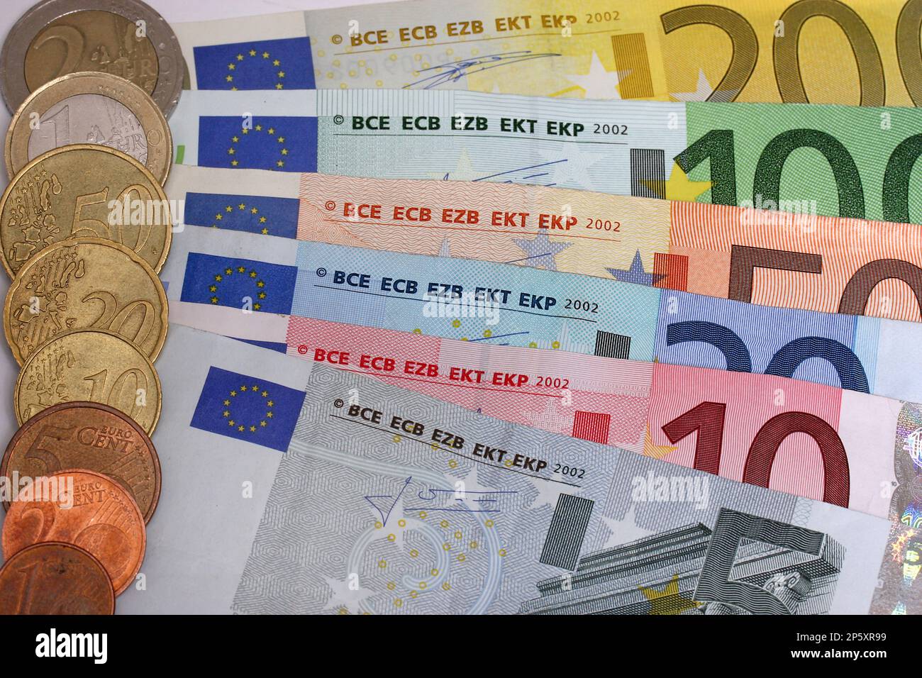 all Euro coins and bills Stock Photo - Alamy