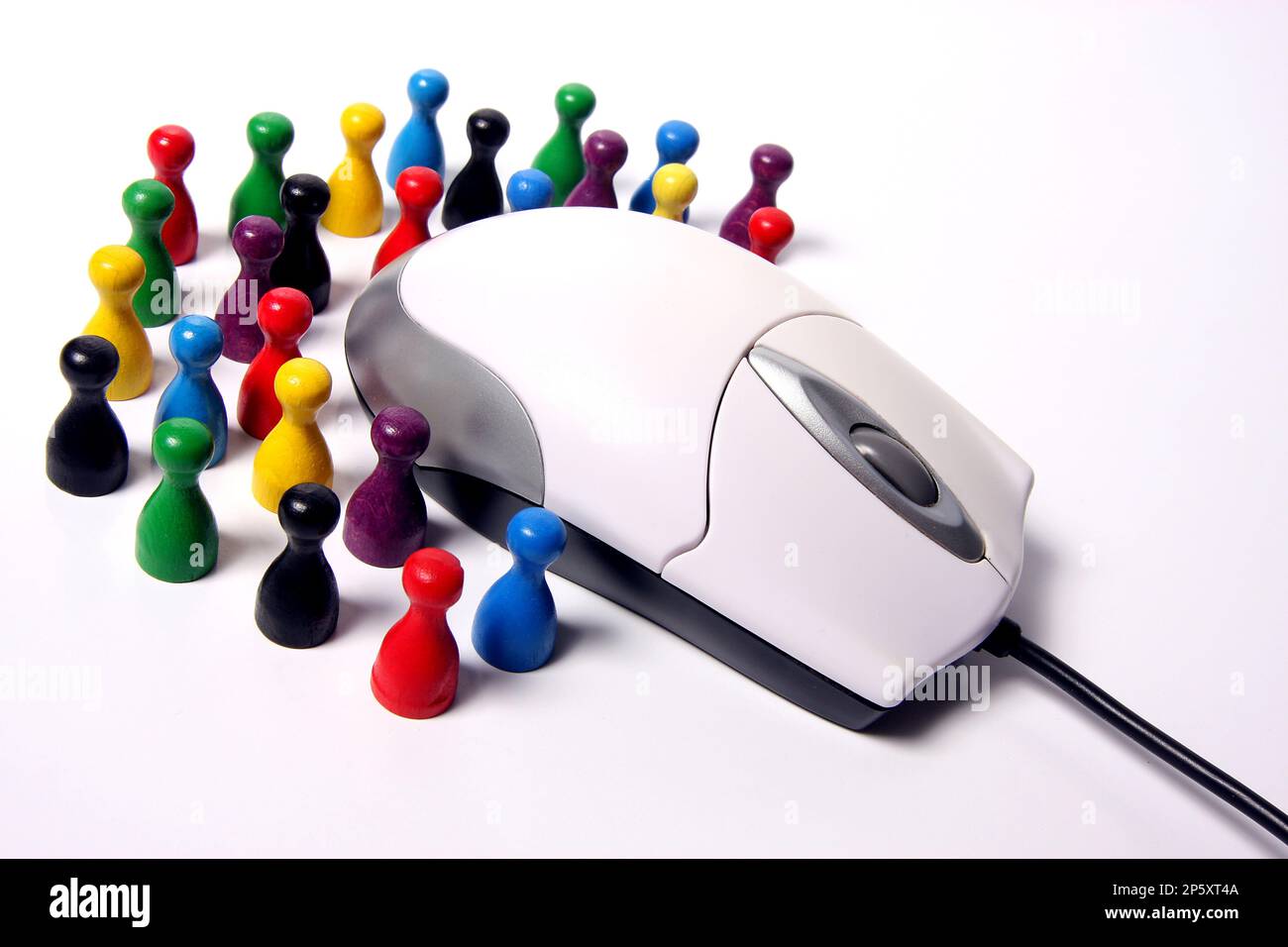 computer mouse with colourful tokens, team meeting Stock Photo - Alamy