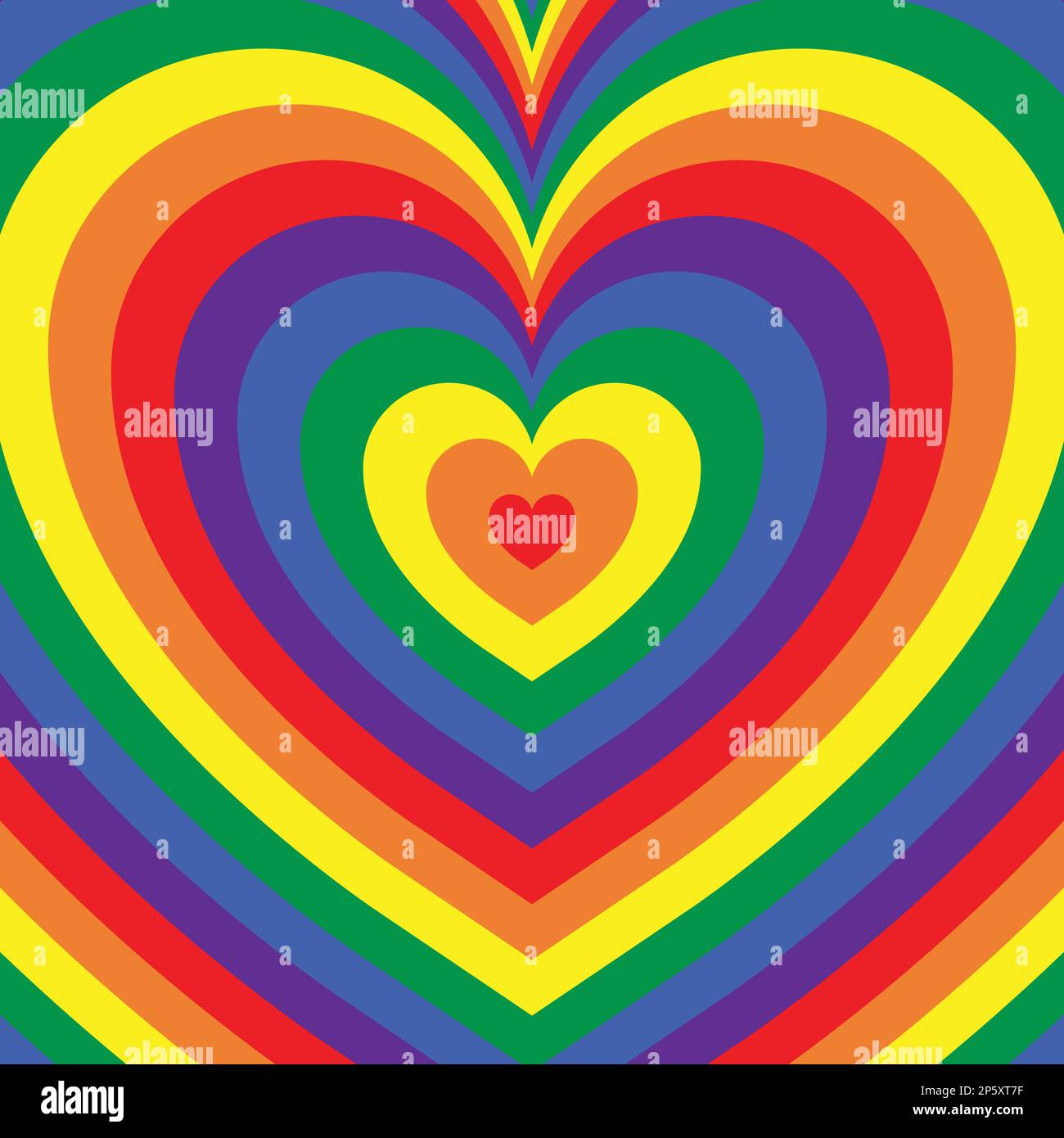 Pride Heart Background In Retro Style Love Wallpaper Design Stock