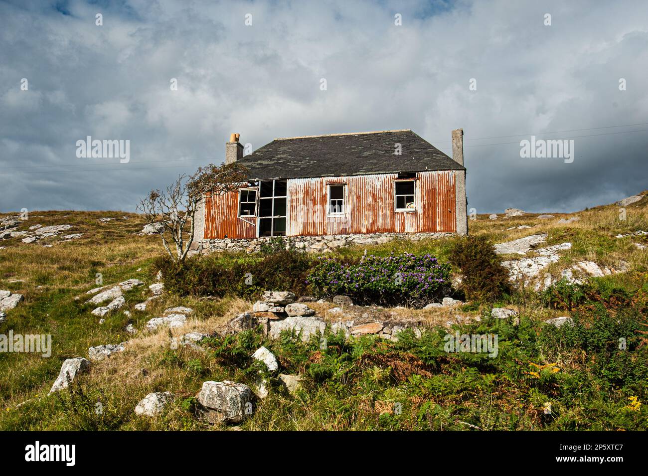 Windows roof tiles chimney chimney pot empty abandoned deserted house ...