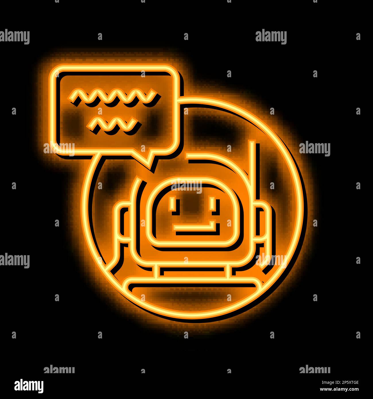 chatbot robot neon glow icon illustration Stock Vector Image & Art - Alamy