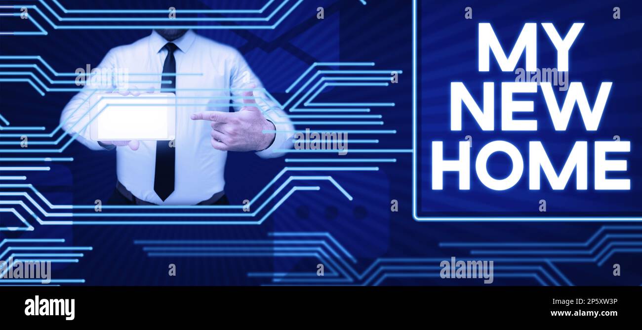 Handwriting text My New Home. Concept meaning Relocation moving to ...