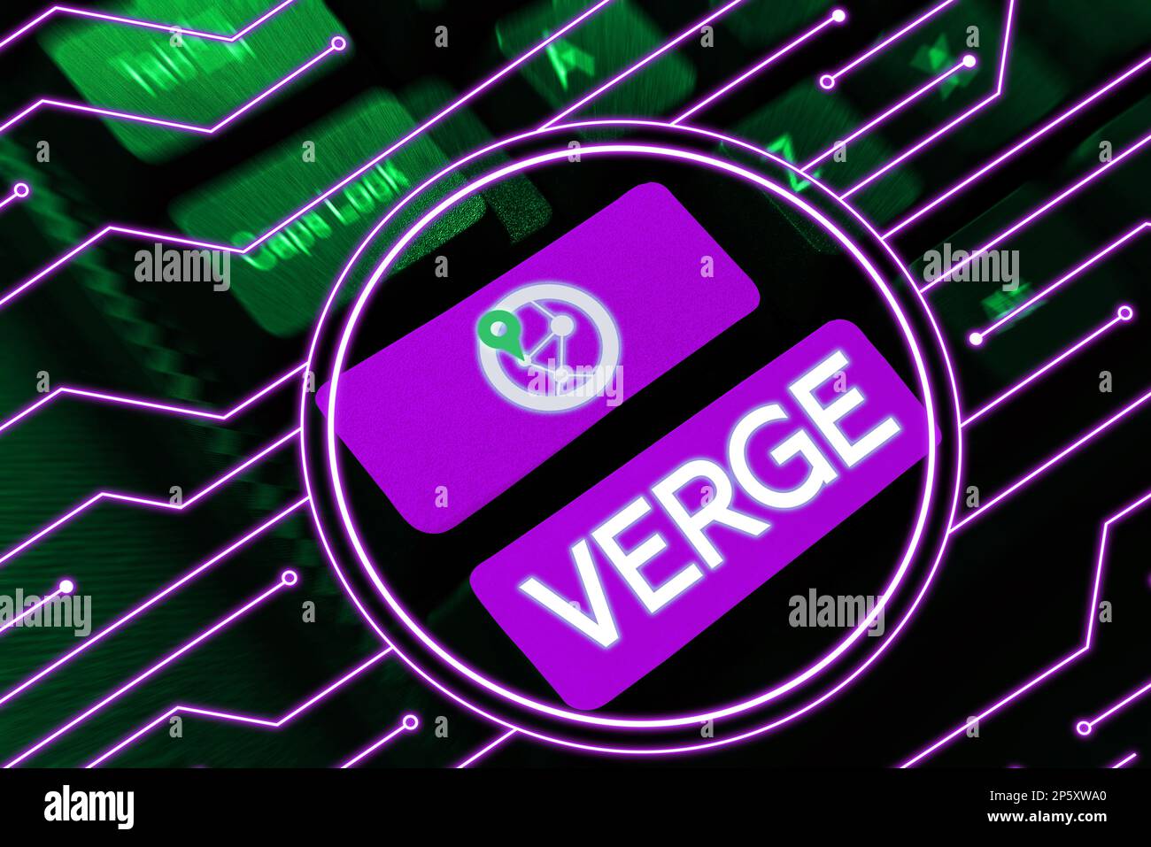 Text caption presenting Verge. Business showcase extreme limit beyond ...