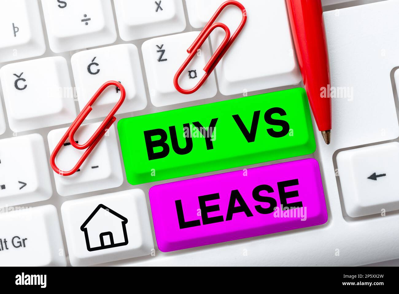 Text sign showing Buy Vs Lease. Business approach Own something versus ...