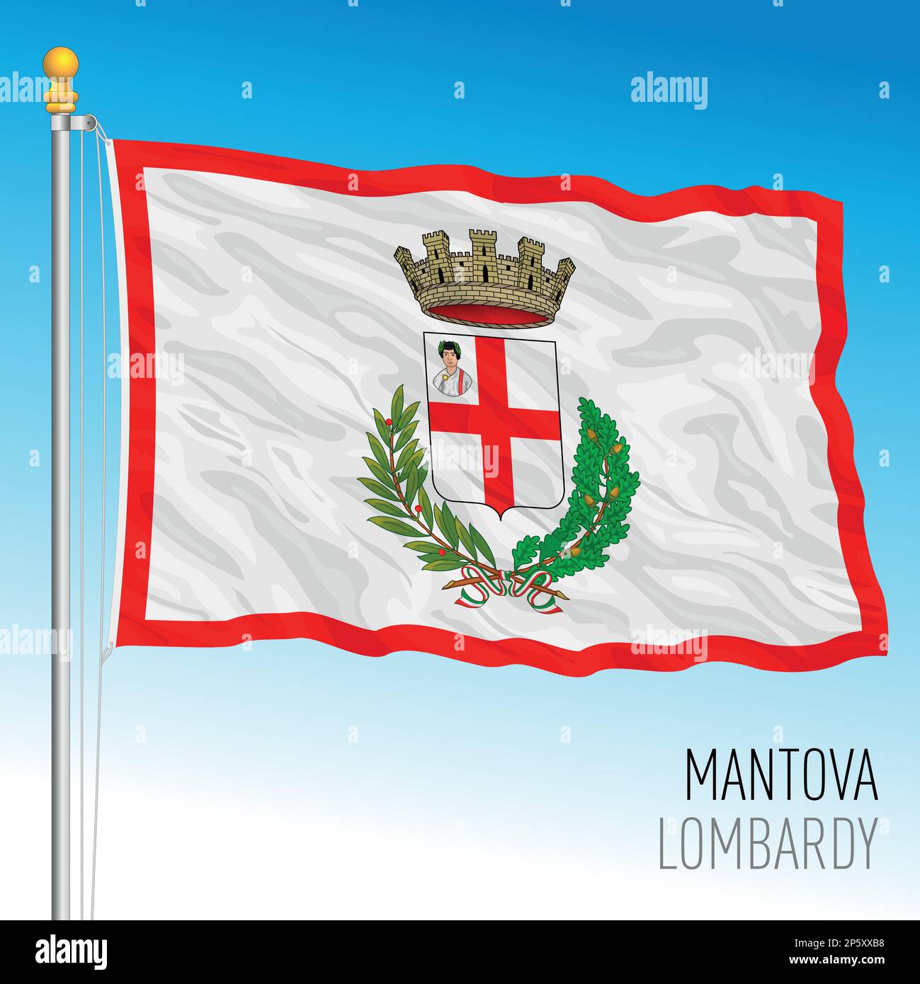 Mantova, Italy, Lombardy, flag of the city, vector illustration Stock ...