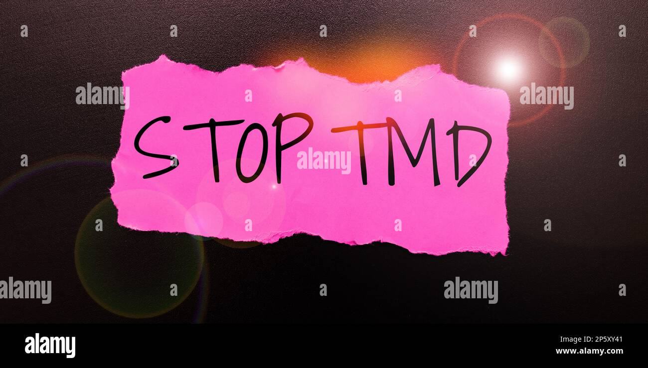 Conceptual caption Stop Tmd. Internet Concept Prevent the disorder or ...