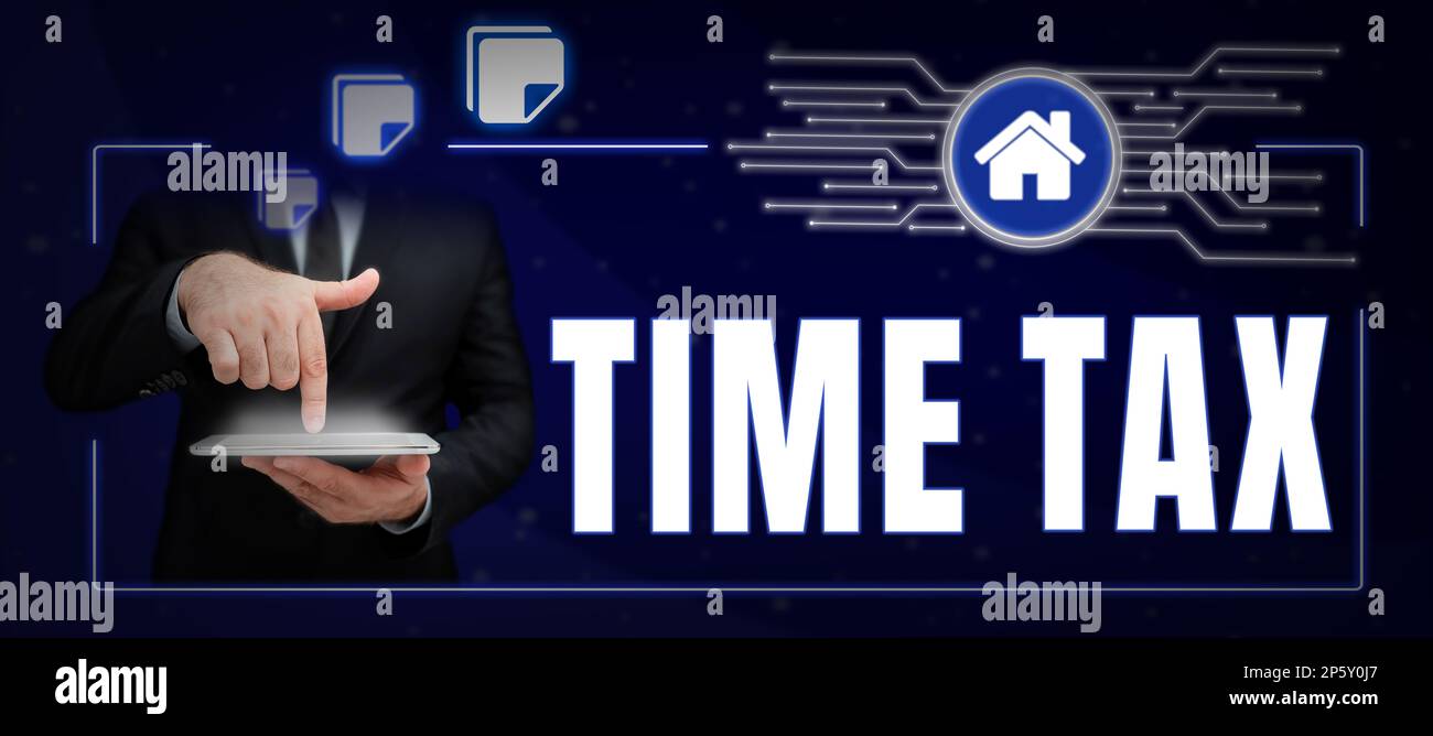 Hand writing sign Time Tax. Concept meaning when individual taxpayers ...