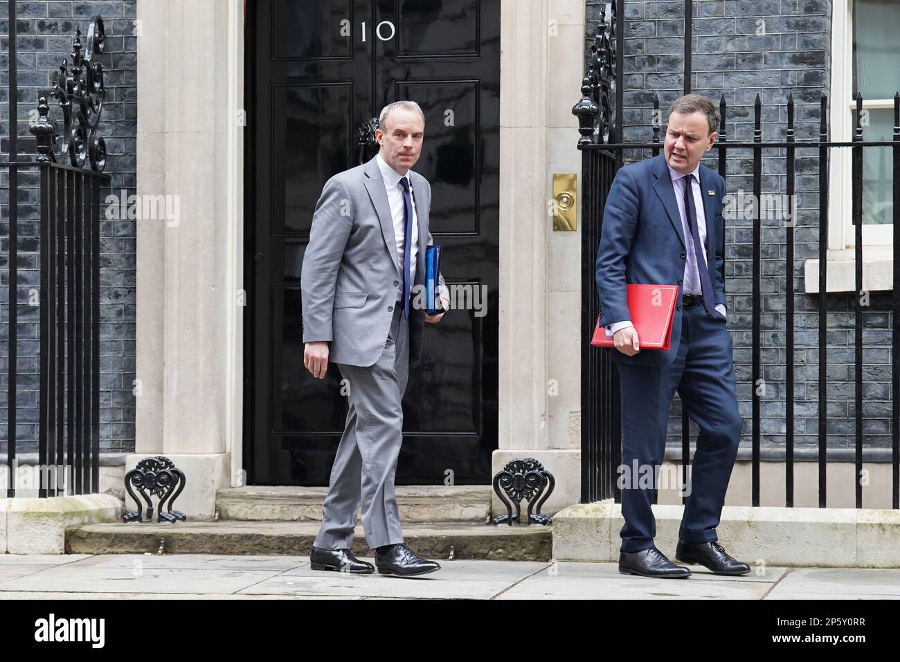 Deputy Prime Minister Dominic Raab Left And Greg Hands Chairman Of