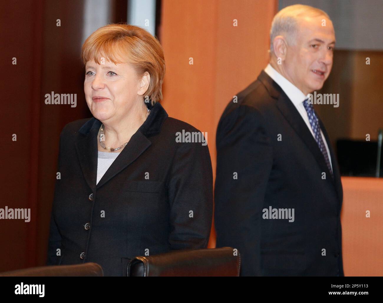 German Chancellor Angela Merkel, left, and Israeli Prime Minister ...