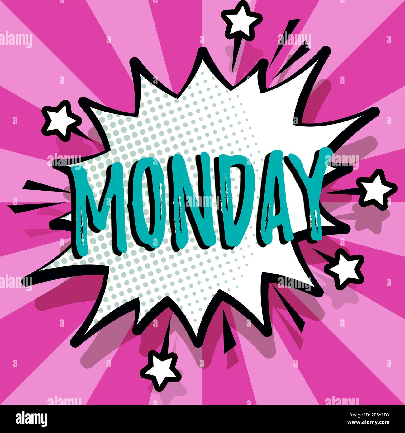 Hand writing sign Monday. Business showcase the day of the week after ...