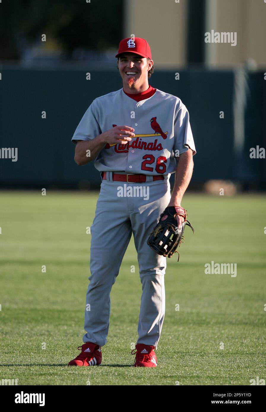 Scott Spiezio of the St. Louis Cardinals during a Spring Training game ...